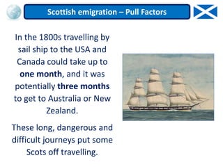 Higher Migration and Empire - Pull factors (Emigration) | PPT