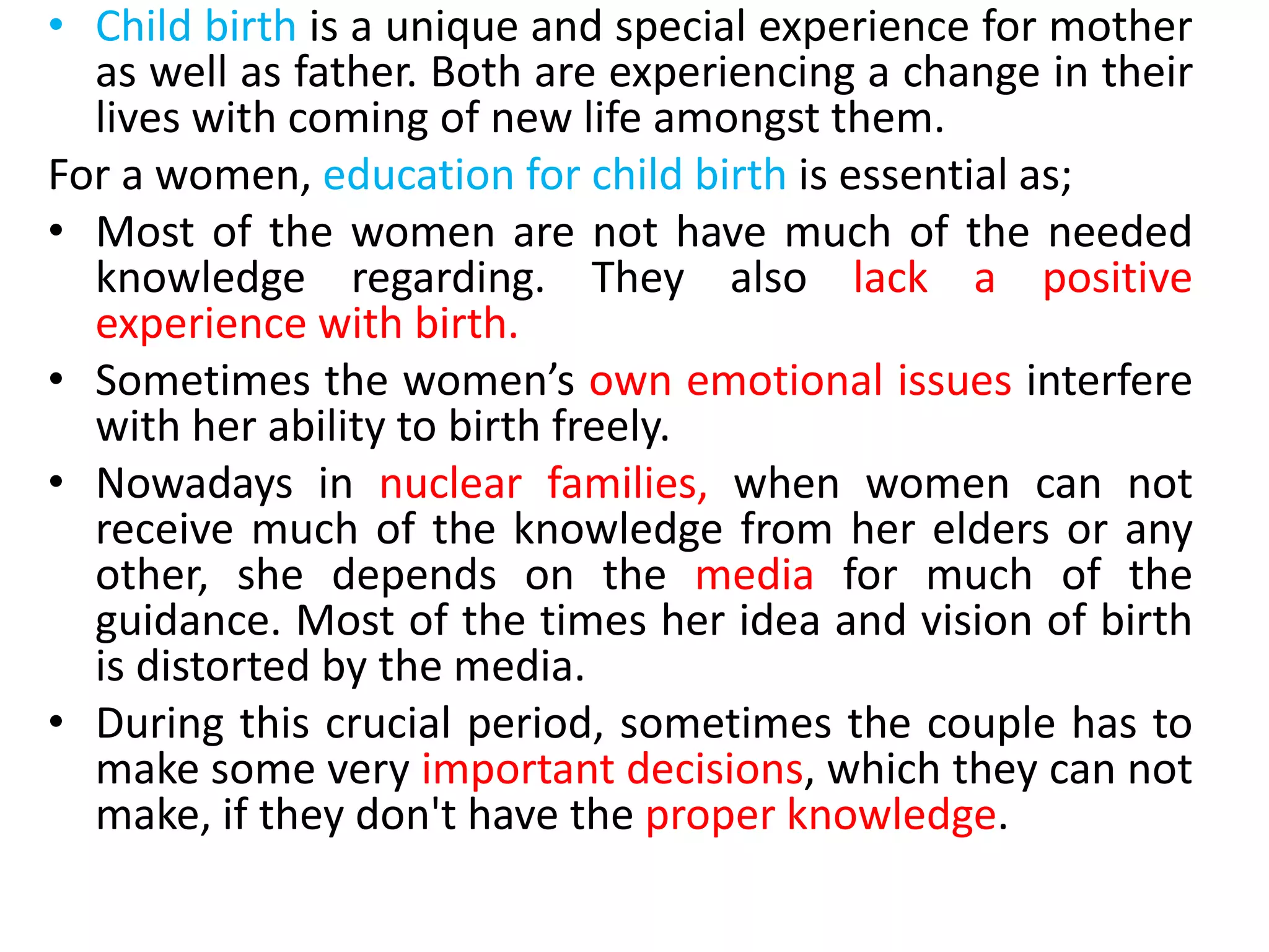 Education for childbirth | PPTX