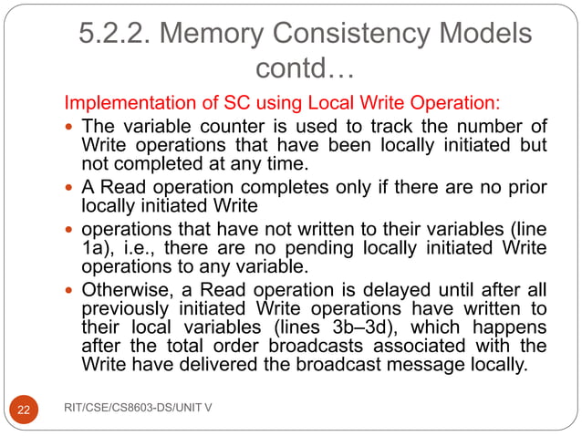 5.2.2. Memory Consistency Models.pptx | Databases | Computer Software and Applications