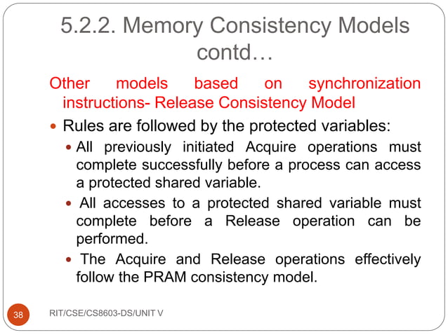 522 Memory Consistency Modelspptx Databases Computer Software And Applications