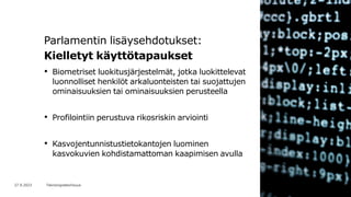 Datatalouden ja tekoälyn regulaatio – missä mennään? | PPT | Free Download