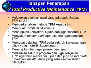 "Prosedur dan Proses Total Productive Maintenance (TPM)" _Materi ...