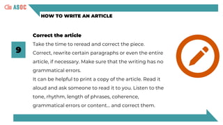 TIPS: How To Write An Article - ASOC2324 EN | PPT