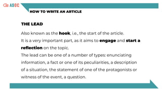 TIPS: How To Write An Article - ASOC2324 EN | PPT