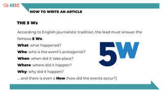 TIPS: How To Write An Article - ASOC2324 EN | PPT