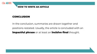 TIPS: How To Write An Article - ASOC2324 EN | PPT