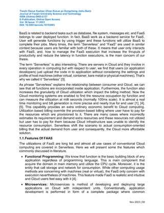 PREDICTIVE RESOURCE MANAGEMENT BY REDUCING COLD START IN SERVERLESS CLOUD | PDF