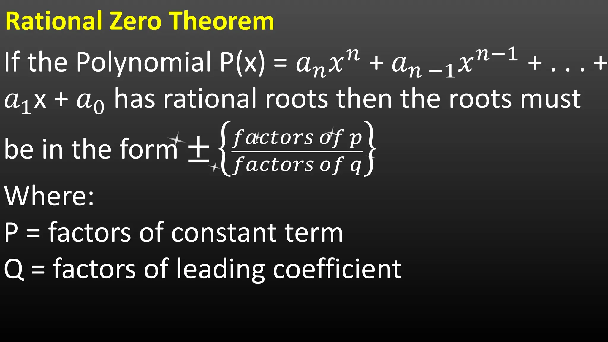 Zero Theorem and Rational Roots Presentation | PDF
