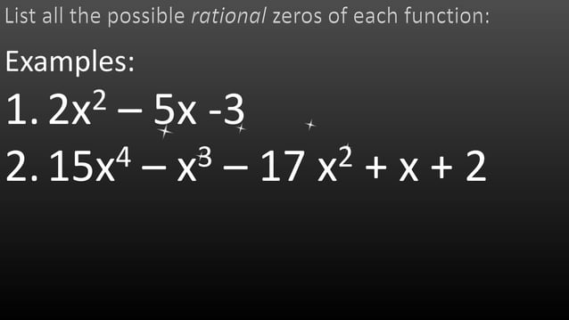 Zero Theorem and Rational Roots Presentation | PDF | Physics | Science