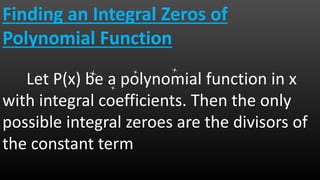 Zero Theorem and Rational Roots Presentation | PDF