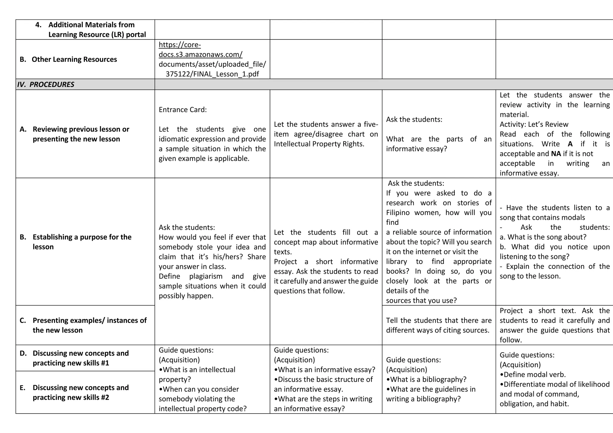 Daily Lesson Log in English-2nd Quarter.docx | Homework and Study ...