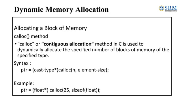 Data Structure Dynamic Memory Allocation Ppt