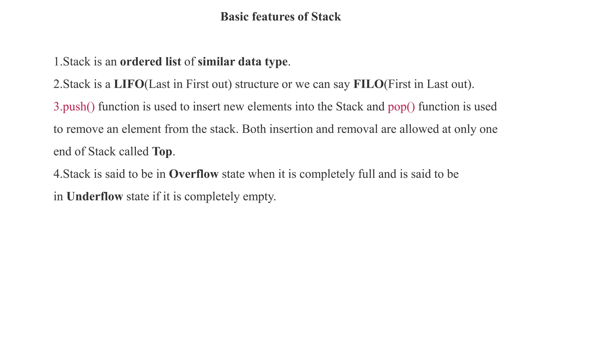 Stack in Data Structure | PPT