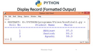 5.1 Binary File Handling.pdf | Programming Languages | Computing