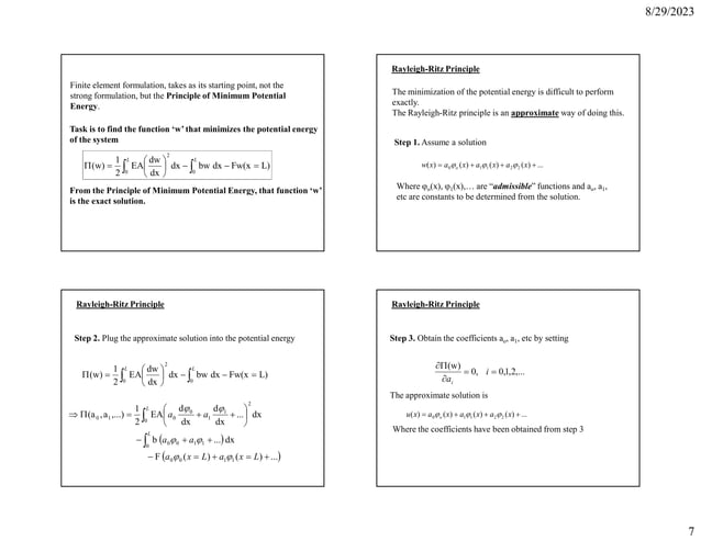 Rayleigh Ritz Method 1 D Bar Problem.pdf | Physics | Science