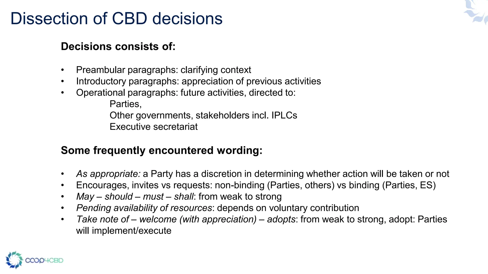 5. CBD decision-making process from COP to COP - Hendrik Segers.pptx