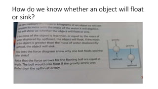 5.3 Floating and sinking: Forces affecting floating and sinking of ...