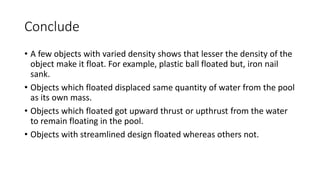 5.3 Floating and sinking: Forces affecting floating and sinking of ...
