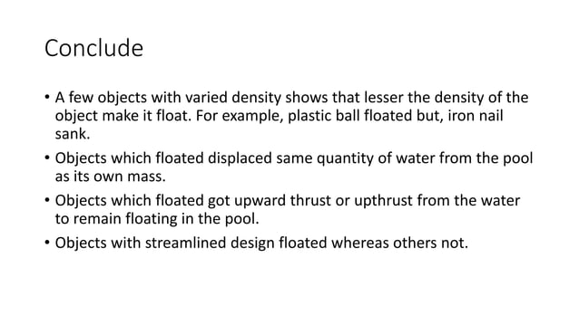 5 3 Floating And Sinking Forces Affecting Floating And Sinking Of