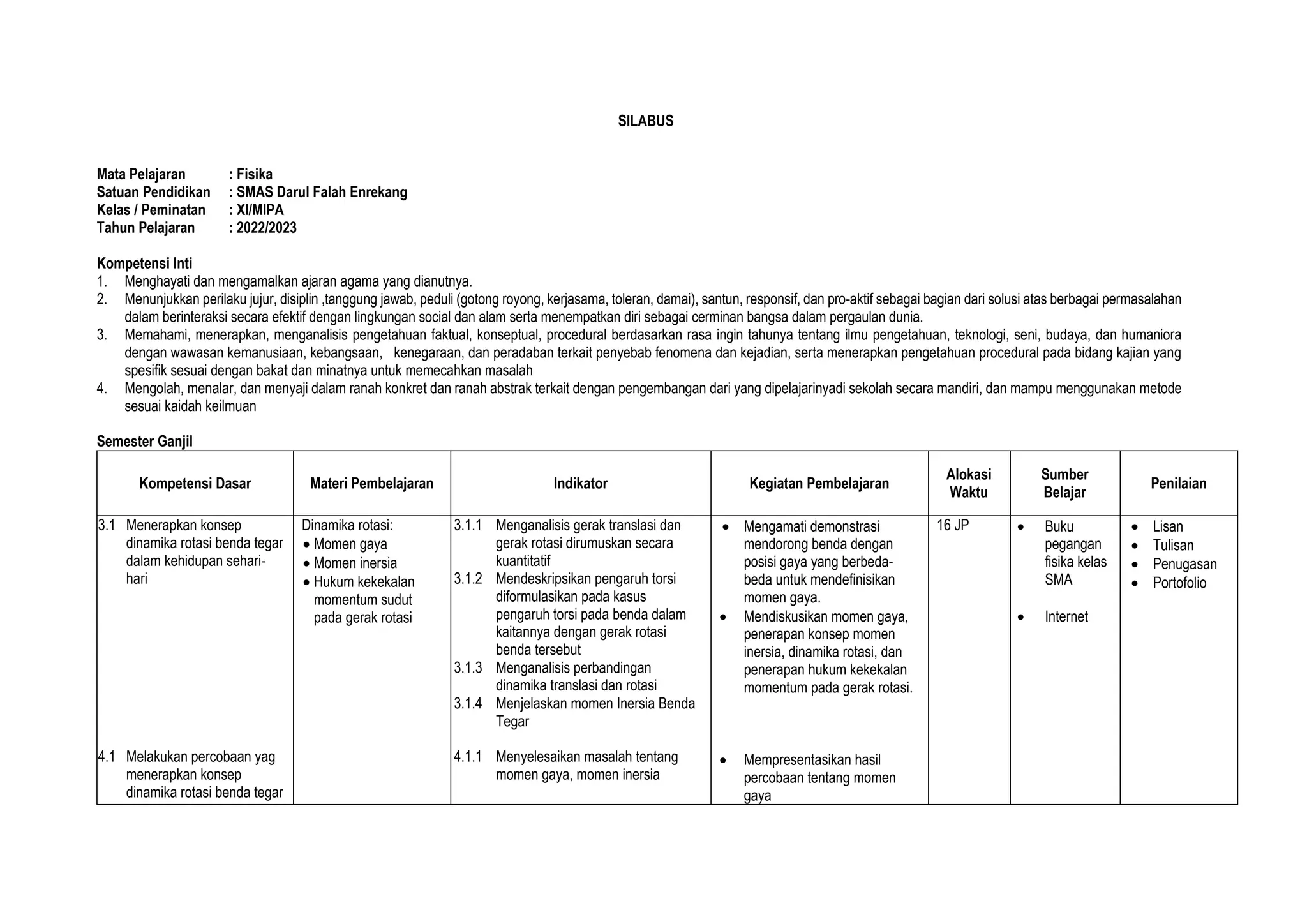 5. Silabus Fisika XI TP 20222023.docx