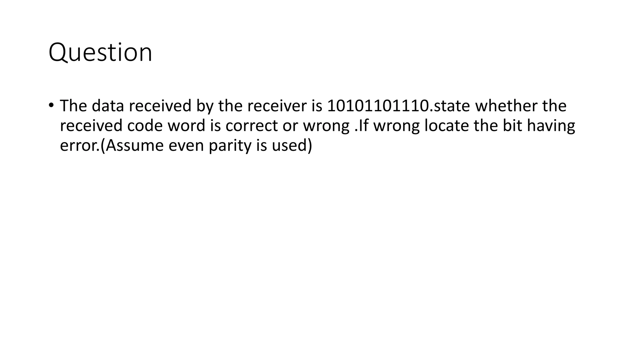 5 Error Correction Hamming Code Pptx