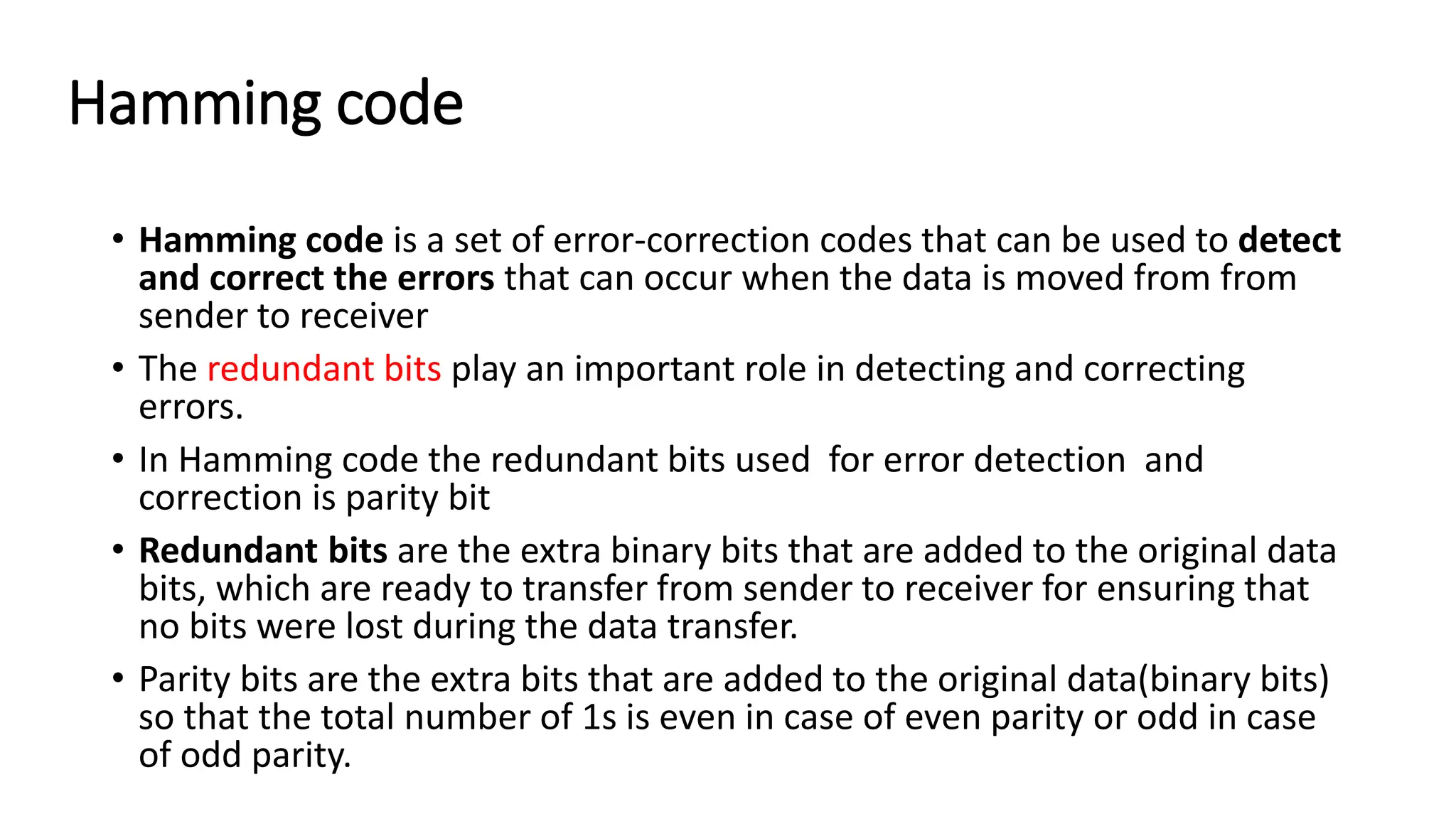 5 Error Correction Hamming Code Pptx