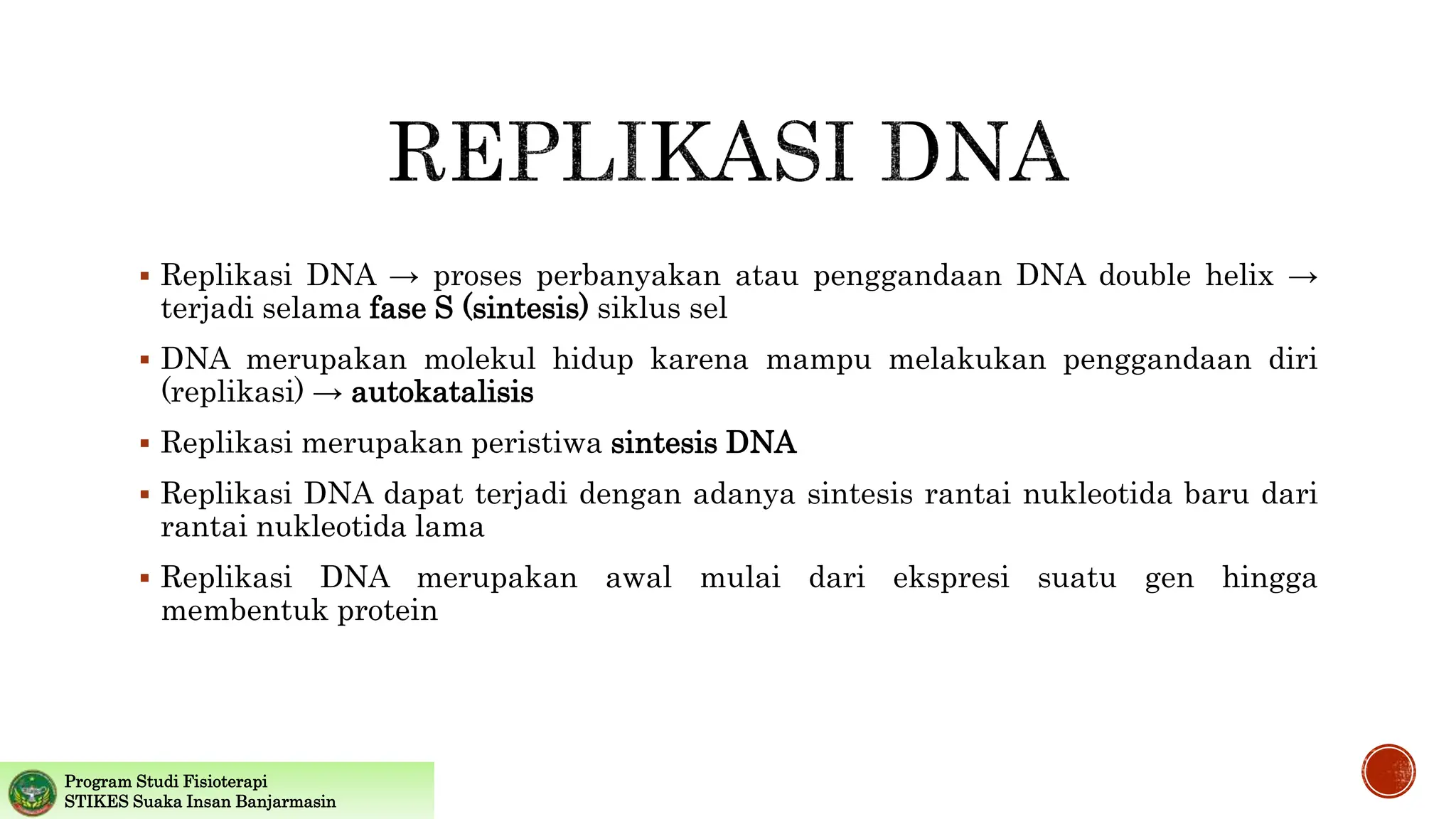 MATERI BIOLOGI MOLEKULER - REPLIKASI DNA & EKSPRESI GEN.pptx