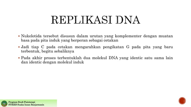 MATERI BIOLOGI MOLEKULER - REPLIKASI DNA & EKSPRESI GEN.pptx