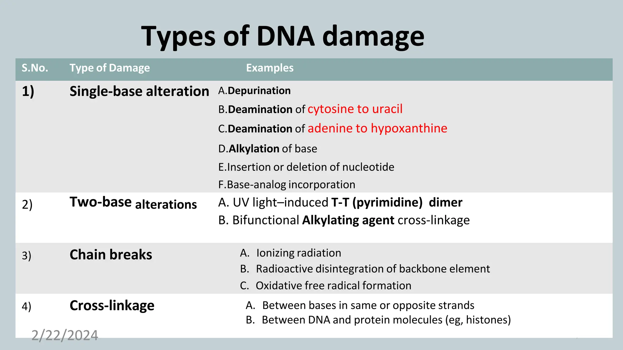 DNA damage and repair mechanism | PPTX