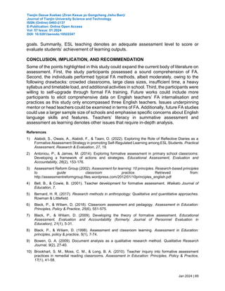 FORMATIVE ASSESSMENT PRACTICES IN THE MALAYSIAN ENGLISH LANGUAGE PRIMARY CLASSROOM | PDF