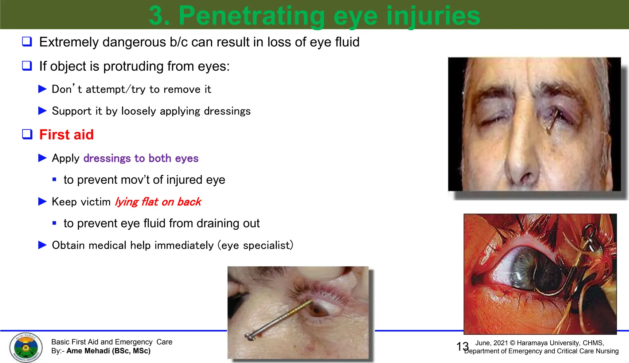 First Aid for management of Specific Injuries.pptx