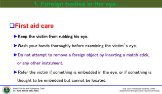 First Aid for management of Specific Injuries.pptx