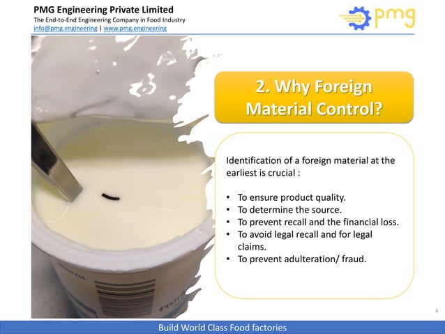Foreign material control in food industry.pptx | Food Industry | Industries
