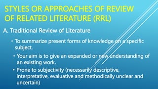 REVIEW OF RELATED LITERATURE_Style_approaches-of-RRL.pptx