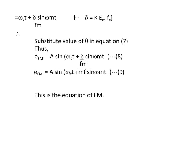 Angel Modulization In Frequency Modulation And Phase Modulation Ppt