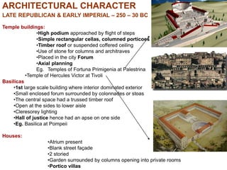 ROMAN ARCHITECTURE Sanctuaries, Temples Forums, Basilicas & related ...