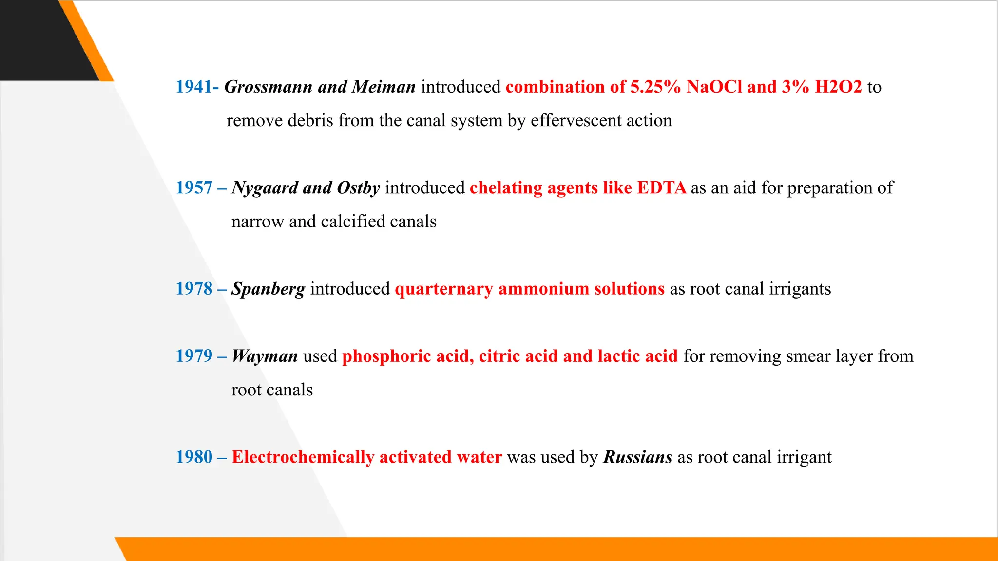 VARIOUS ROOT CANAL IRRIGANTS IN ENDODONTICS | PPTX