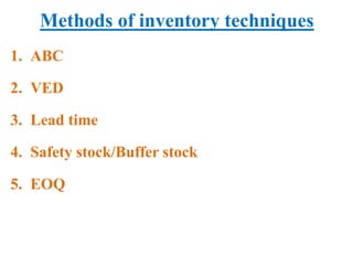 INVENTORYCONTROL. definition and methods | PPTX