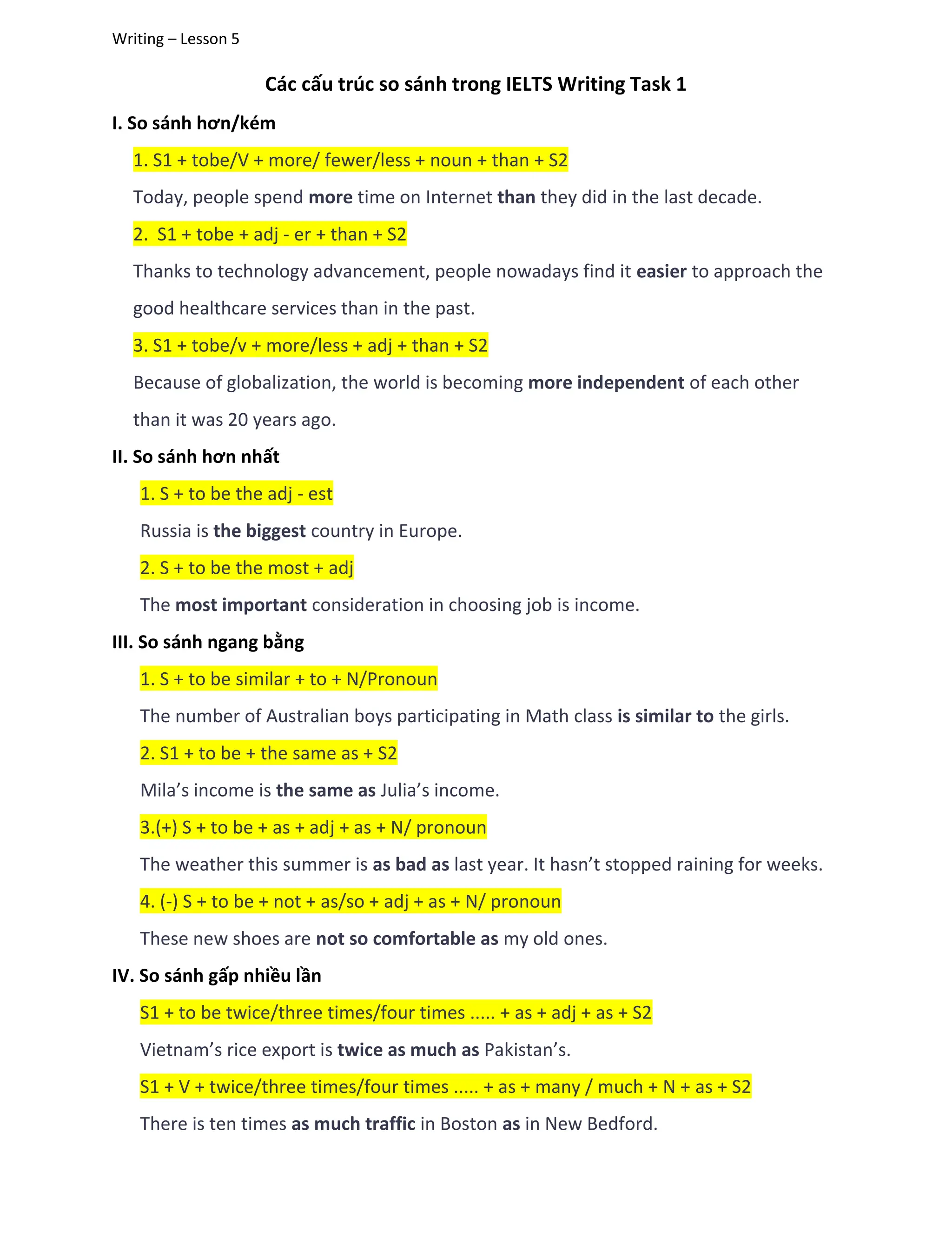 5. Comparision excercise in task 1 ielts | DOCX
