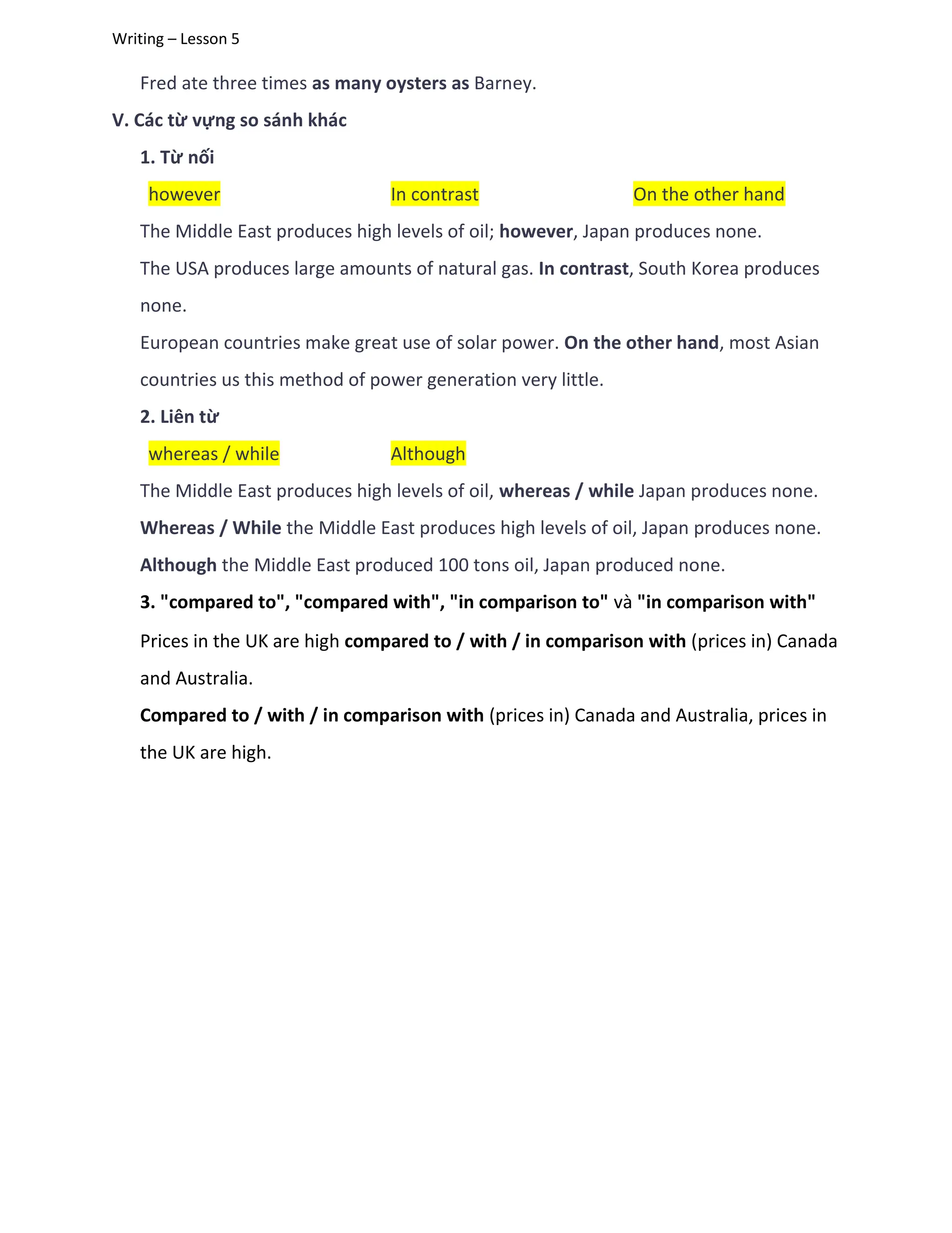 5. Comparision excercise in task 1 ielts | DOCX