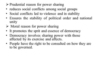 5. PPT - POWER SHARING.pdf of Chapter -1 | PDF | Civic affairs | Politics