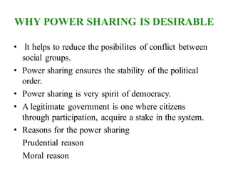 5. PPT - POWER SHARING.pdf of Chapter -1 | PDF | Civic affairs | Politics
