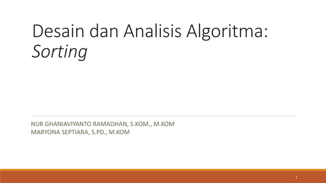 desain dan analisis algoritma - Sorting.pdf