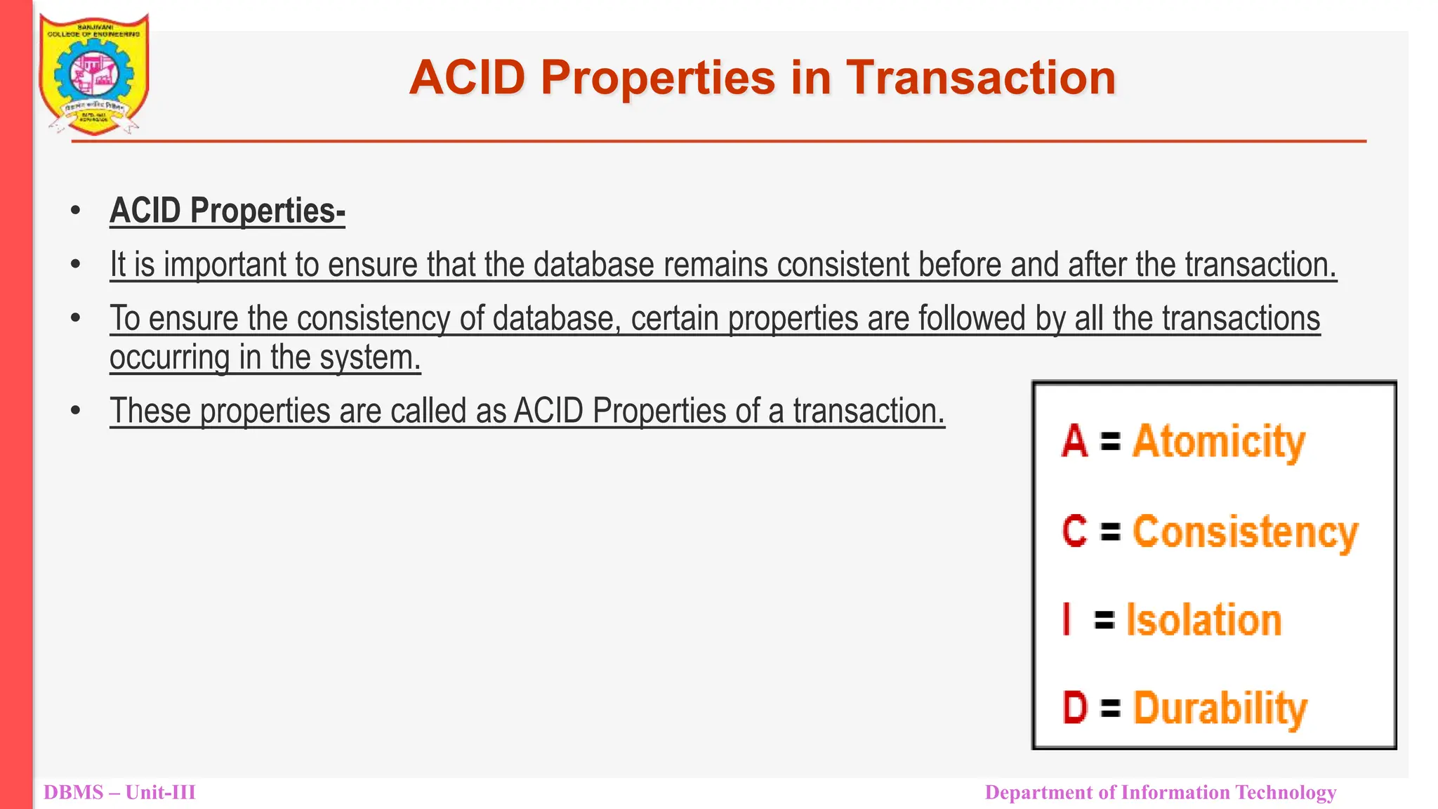 Unit 5transaction And Concurrency Control Ppt Databases Computer Software And Applications