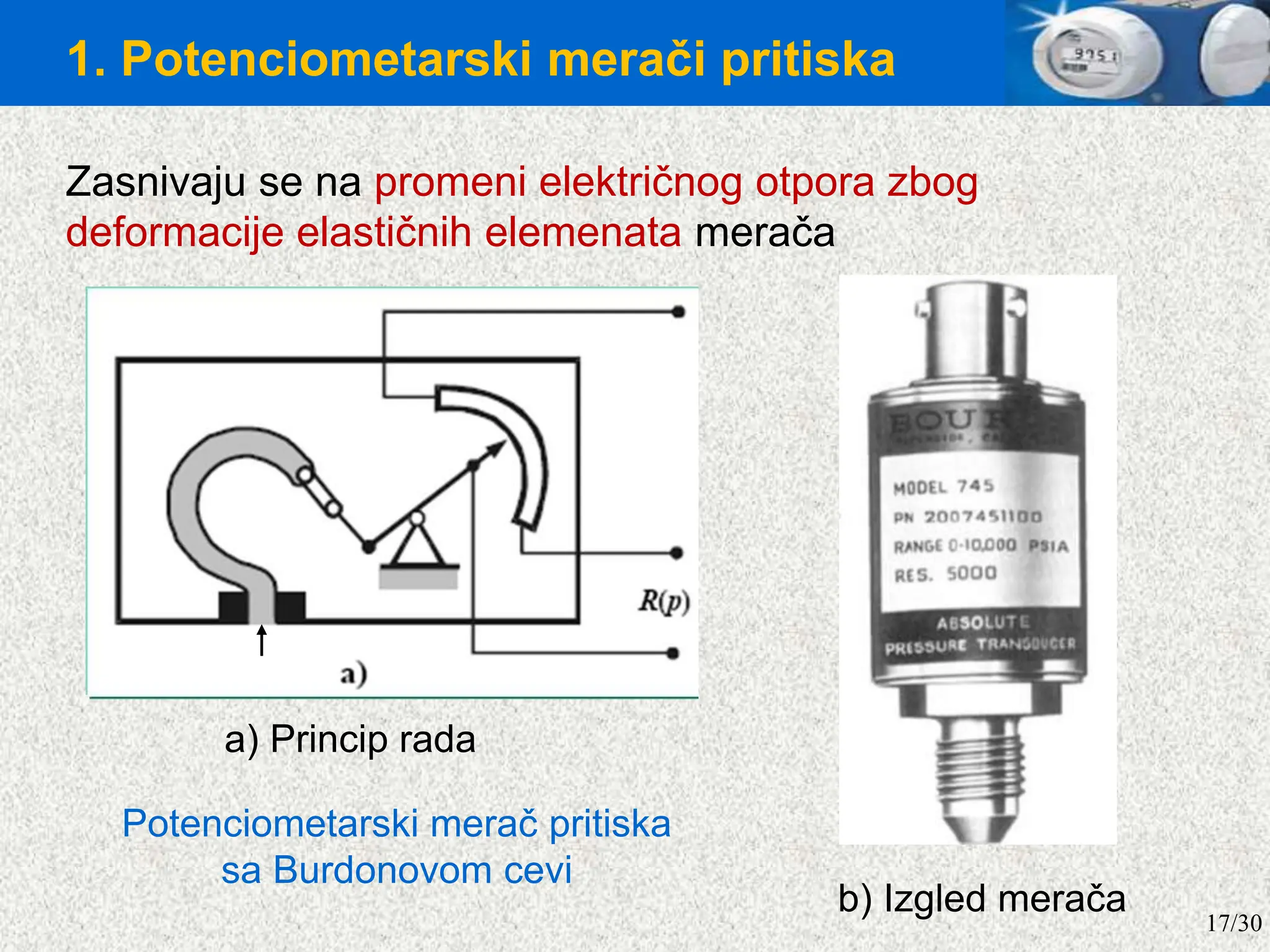 Merenje pritiska (merni uređaji, principi merenja) | PPT