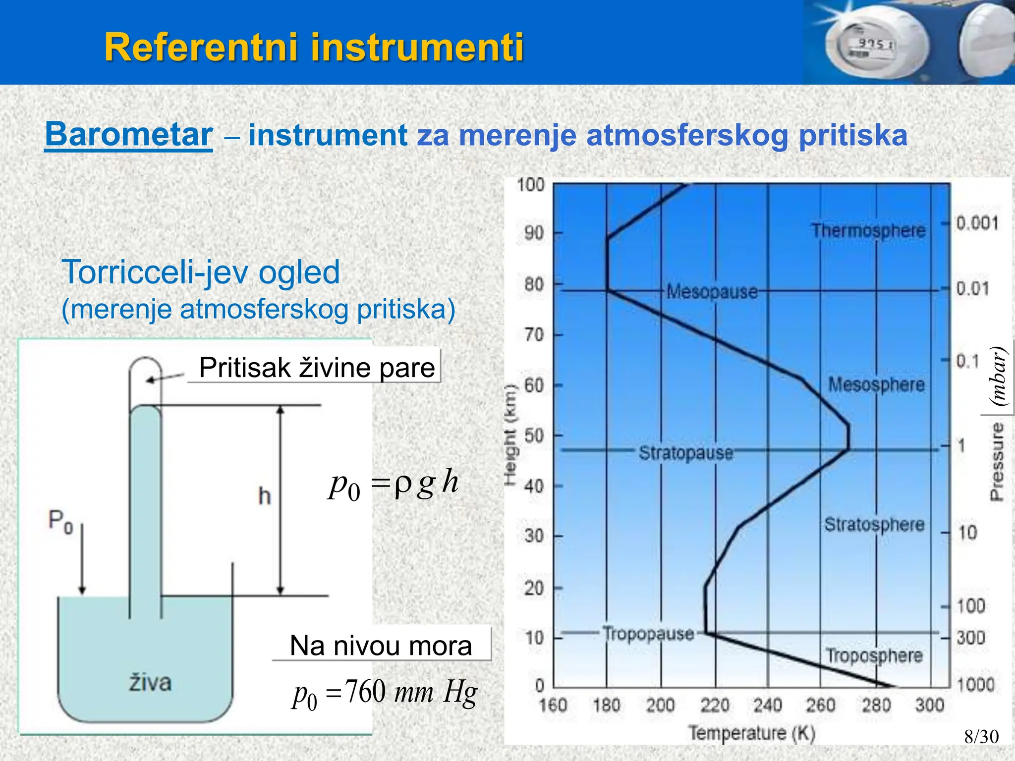 Merenje pritiska (merni uređaji, principi merenja) | PPT
