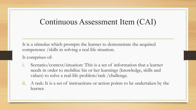 5. Continuous Assessments item Presentation April, 2024.pptx | Environment | Science