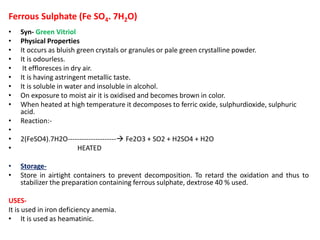 Haematinics-Introduction and Classification | PPT