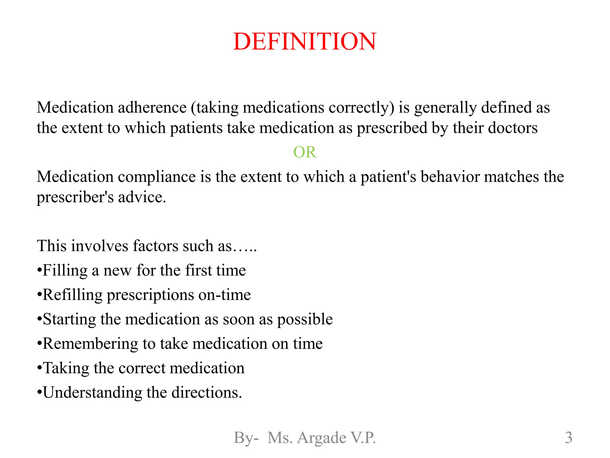 5. Medication Adherence.pptx Community Pharmacy and Management | PPTX
