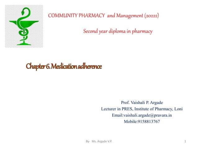 5. Medication Adherence.pptx Community Pharmacy and Management | PPTX | Pharmaceutical Industry ...